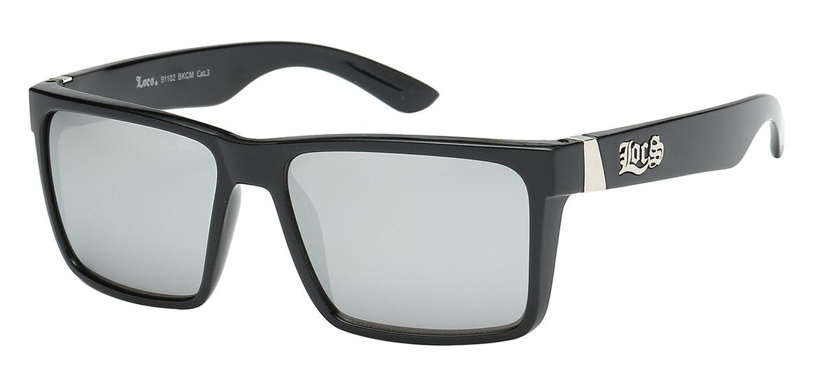 Locs 91102 Black Mirror Sunglasses | Gangster Flat Top Cholo Mirrored ...