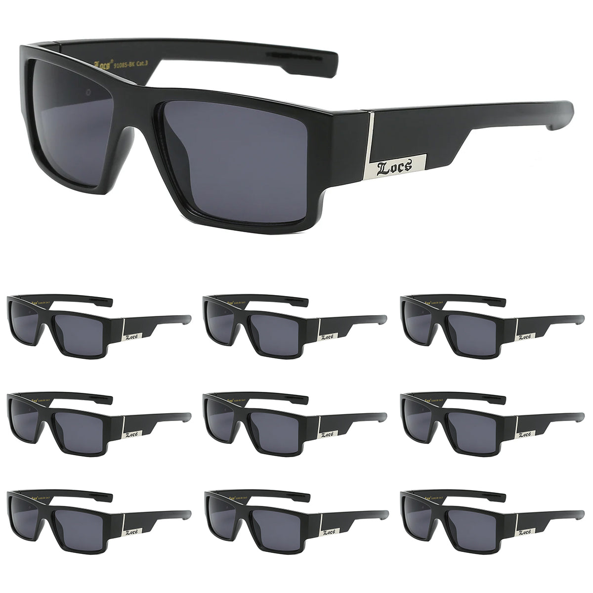 10 PACK Sunglasses in Bulk | LOCS 91085 Black Sunglasses – Godfather Shades