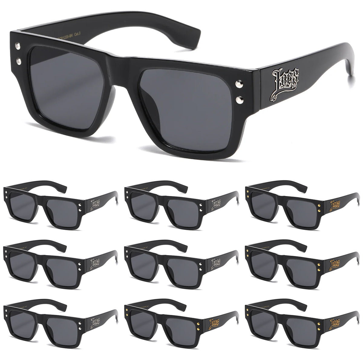10 PACK Sunglasses in Bulk | LOCS 91228 Black Sunglasses – Godfather Shades