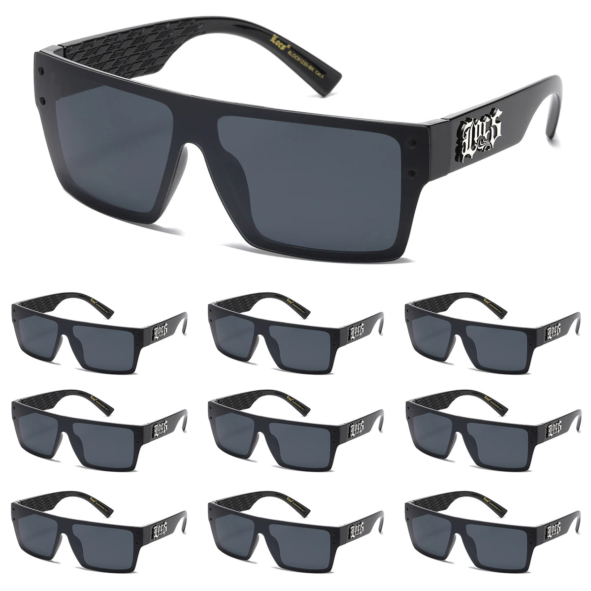 10 PACK Sunglasses in Bulk | LOCS 91230 Black Sunglasses – Godfather Shades